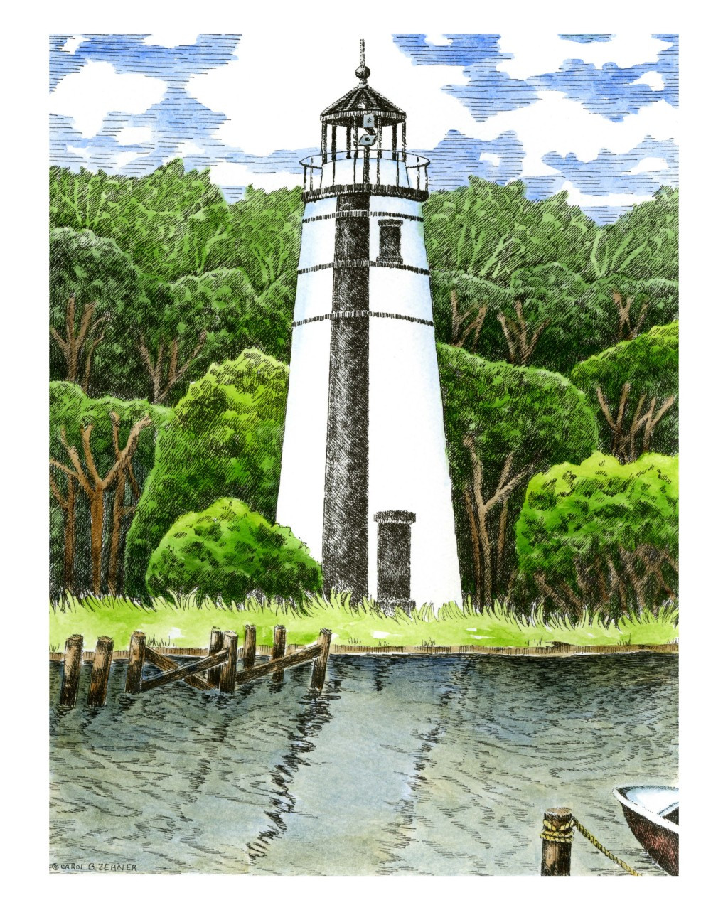 Madisonville Lighthouse Carol Zehner Art madisonville-lighthouse-carol-zehner-art