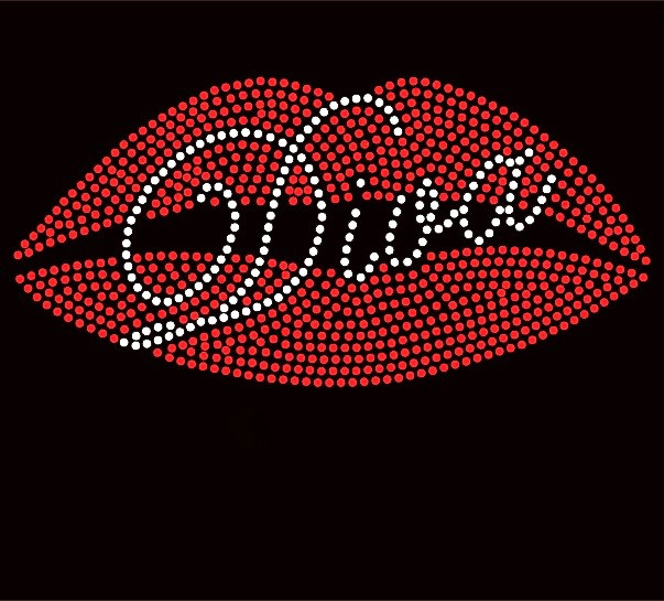 Lips Diva Rhinestone Transfer Iron On Texas Rhinestone
