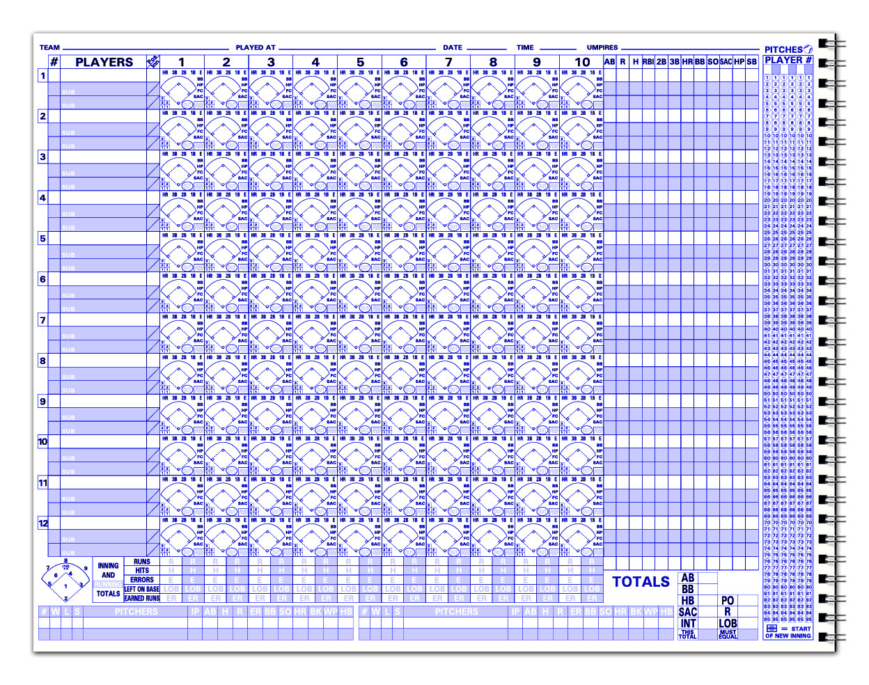 simple softball score sheet
