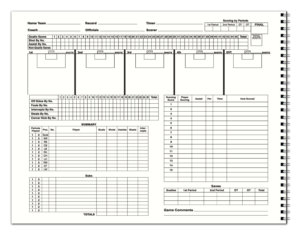 soccer score sheet maker