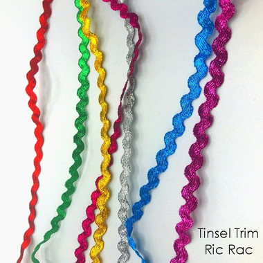 Tinsel Trim - glitter metallic ric rac - American Felt & Craft