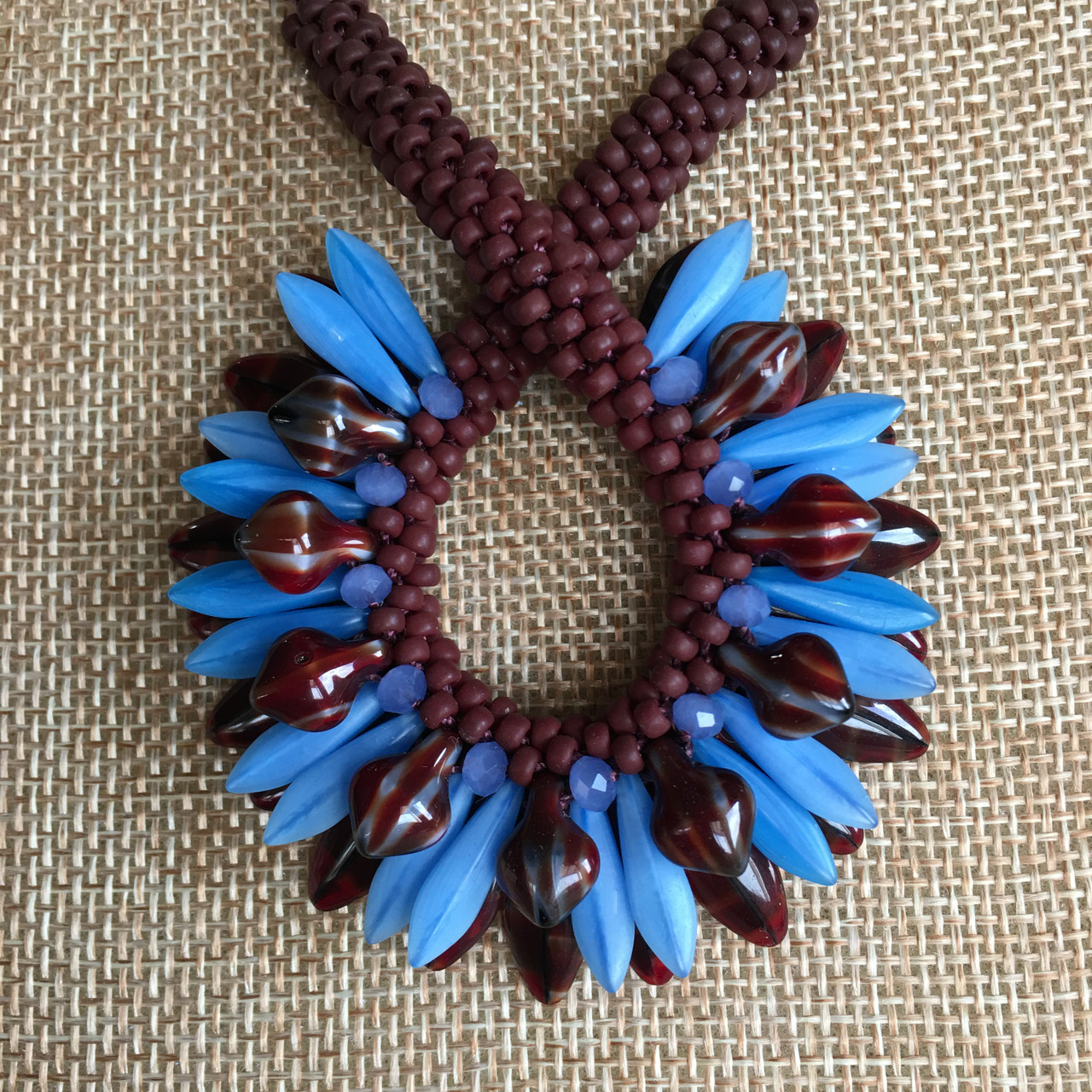 Ace of Spades - Brown/Blue - Necklace Kit - Sally Bead Jewelry
