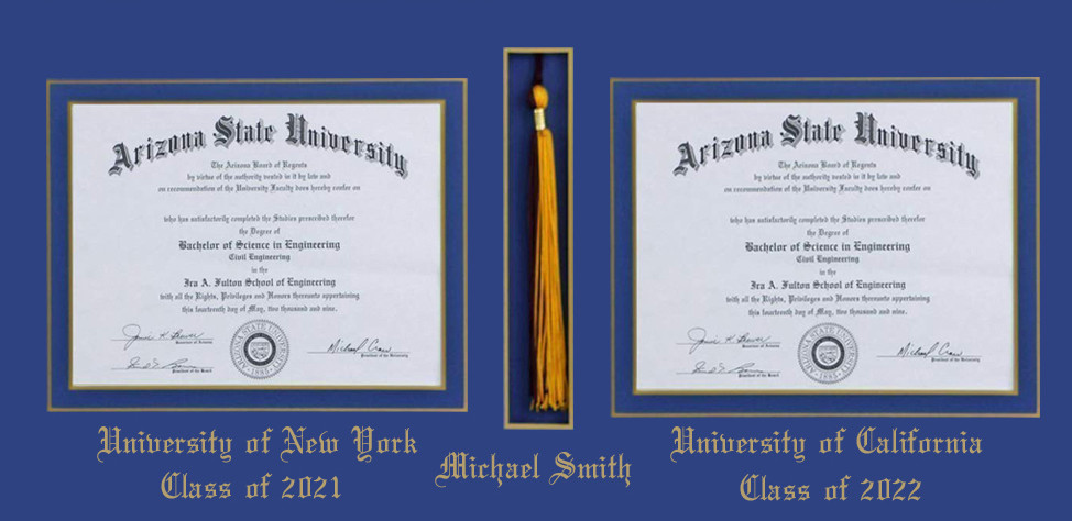 Double Diploma Tassel Mat Only Grad Frames By 3art