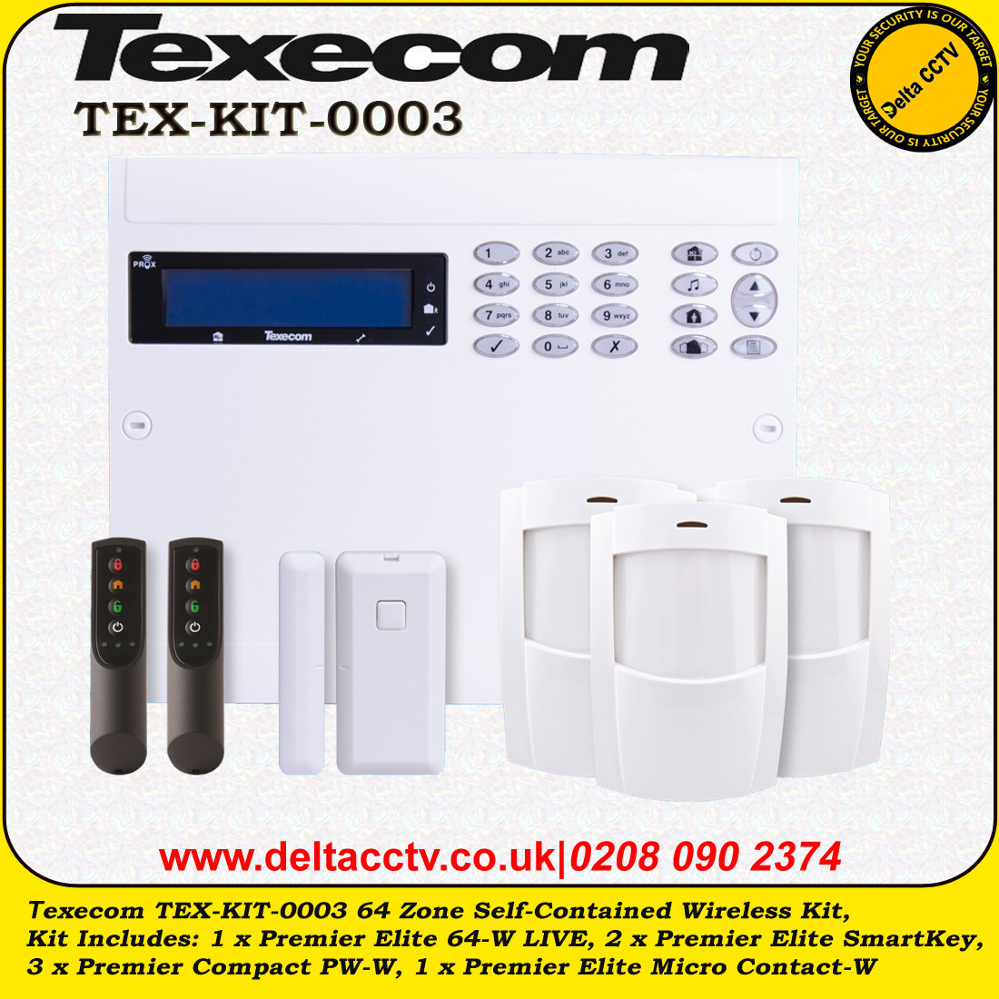 Texecom TEX-KIT-0003 64 Zone Self-Contained Wireless Kit