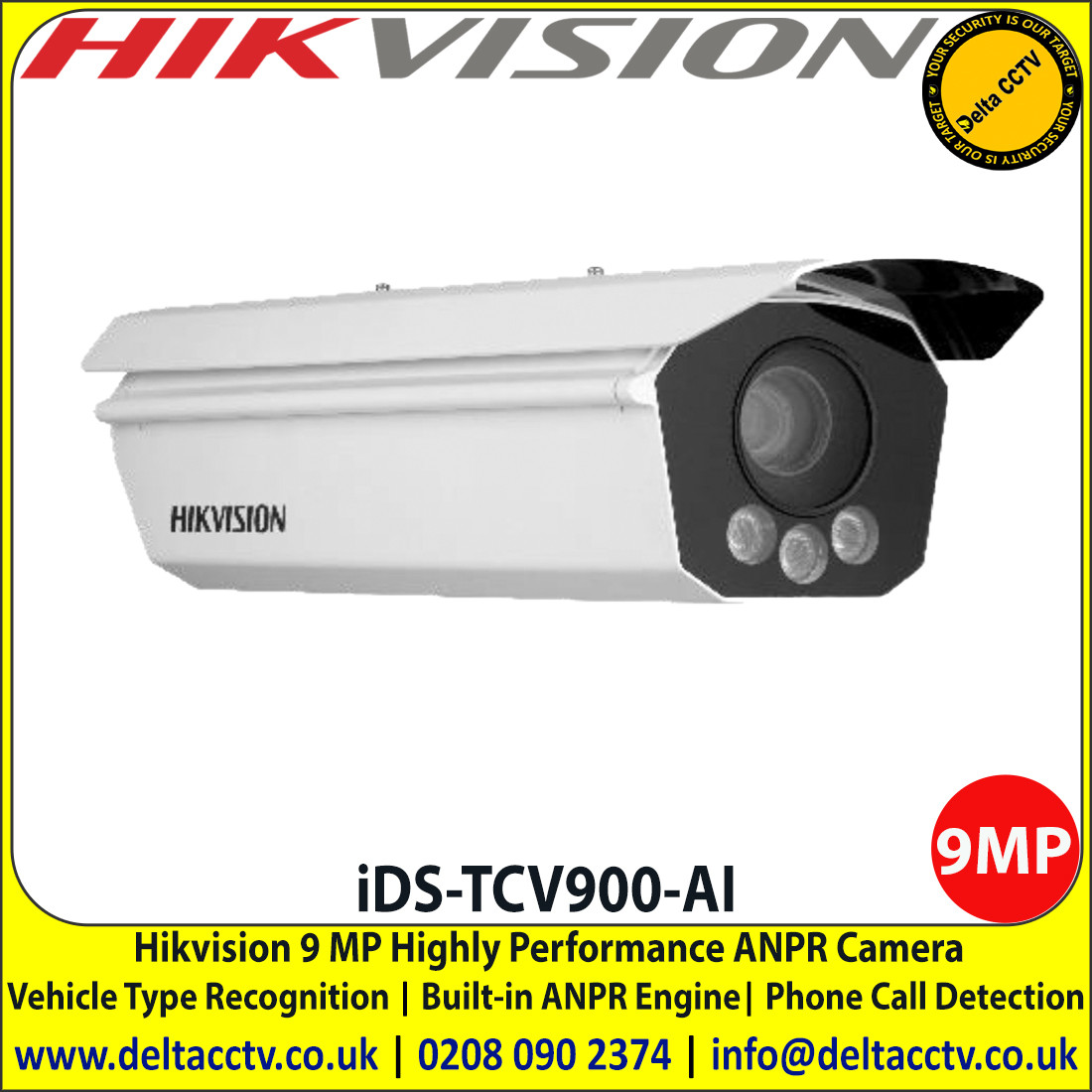 Hikvision iDS-TCV900-AI ANPR Camera 9MP Highly Performance , Vehicle ...
