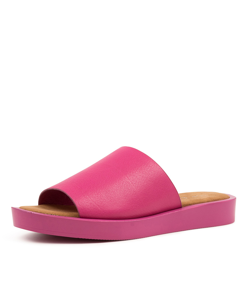 FARON Sandals in Fuchsia Leather - Top End Shoes