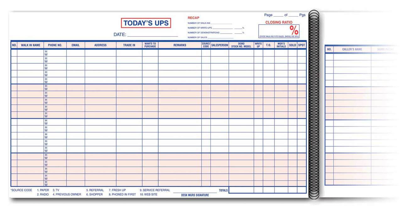 Today's UPs Log Book / Phone Log / Customer Contact Log (50 sheets ...