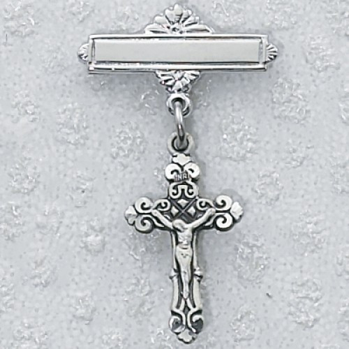 Sterling Silver Crucifix Baby Pin - Trinity Church Supply
