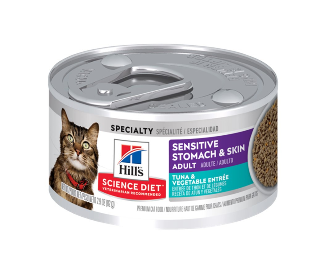 Cat Food Veterinarian Recommended Hills Science Diet Sensitive Stomach And Skin Adult Wet Cat