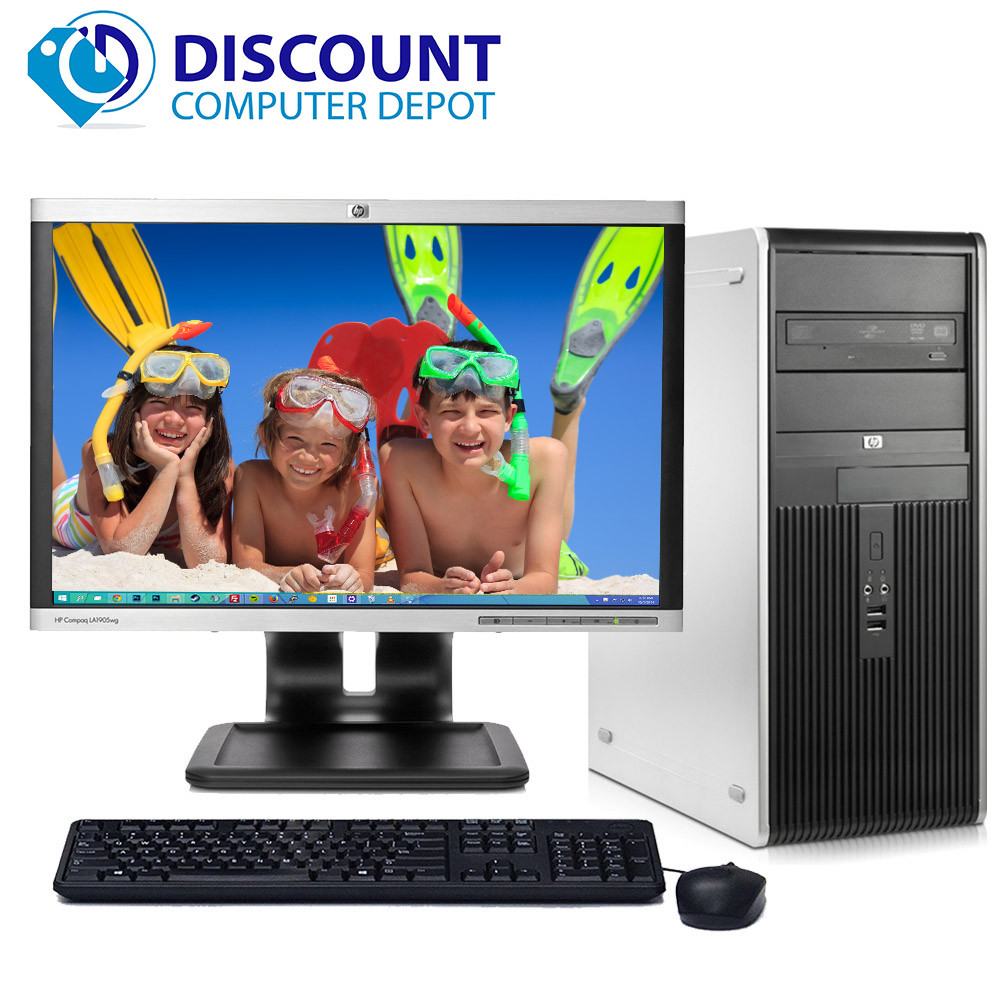 Fast HP Windows 10 Pro Desktop Computer PC DC 8GB 1TB Wifi 19" LCD ...