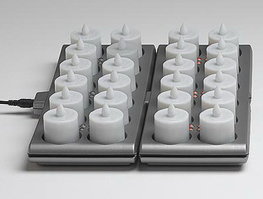 24-piece Flameless Smart Candles Set Platinum Rechargeable Series