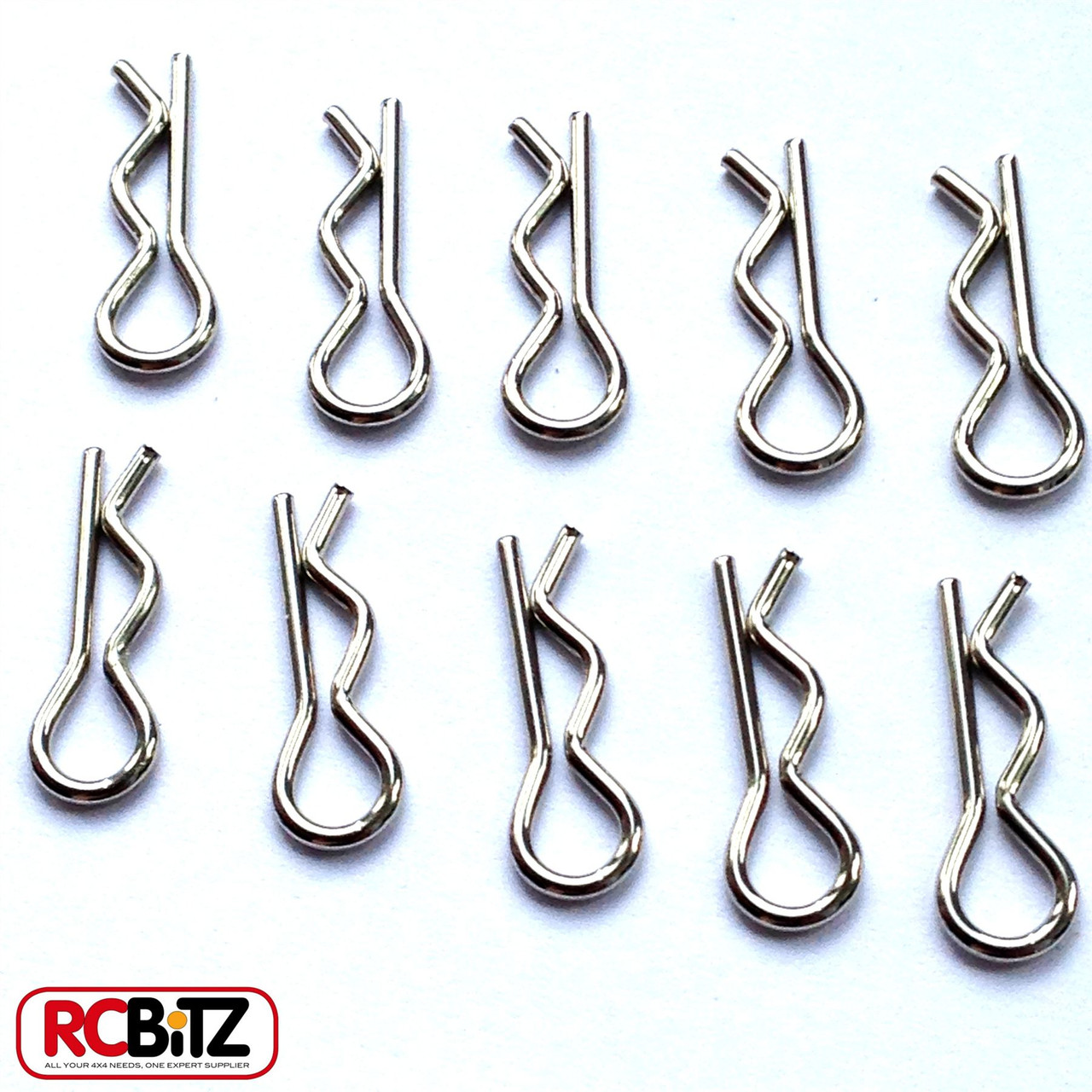 Silver Steel Body Clips x 10 1.21mm RC4WD Z-B0016 Pins R-Clips Cruiser ...