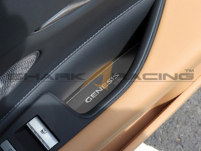 2021+ G80 Brushed Aluminum Door Pocket Plates - Shark Racing