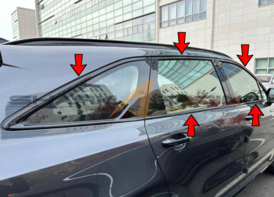 2021+ Sorento Factory Window and Quarter Glass Window Moldings - Glossy ...