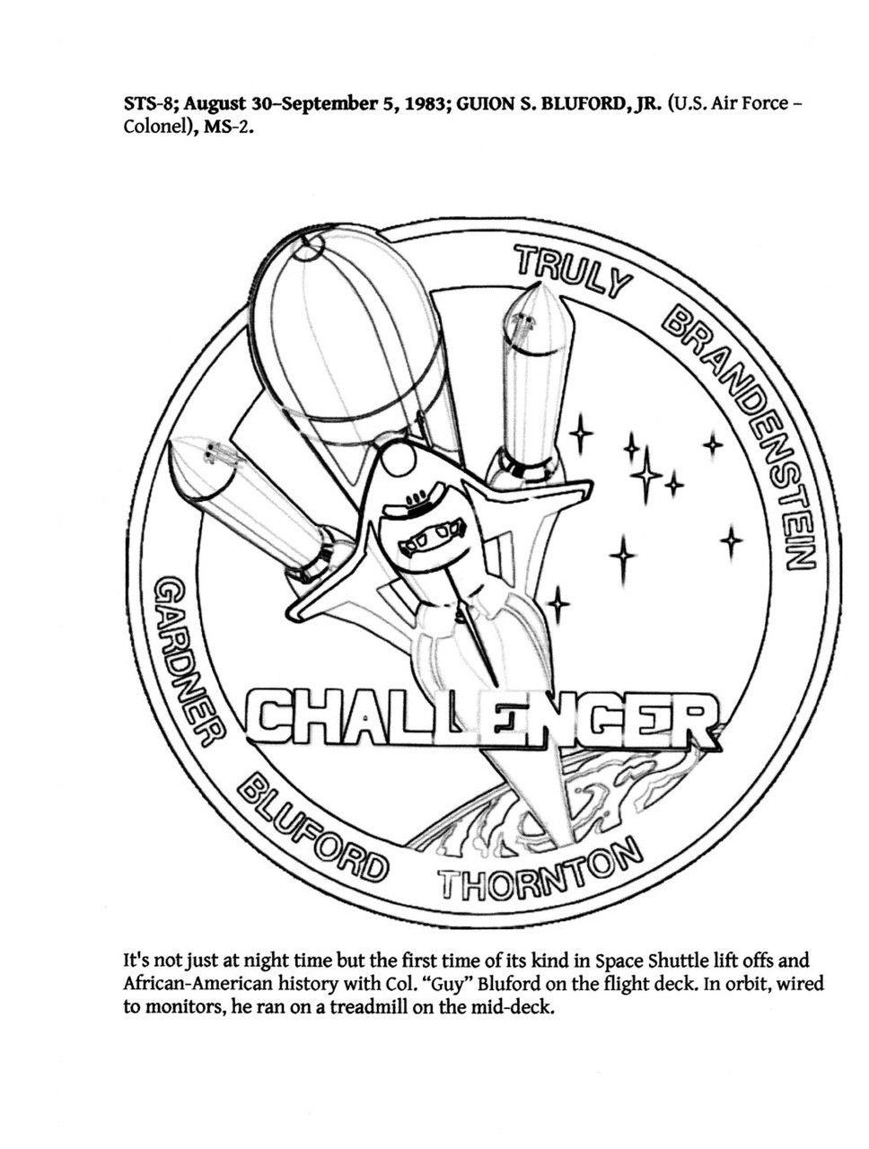 space shuttle challenger coloring pages