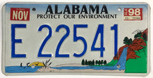 Alabama 1998 "Protect Our Environment" License Plate - E22541 - Plate Dog
