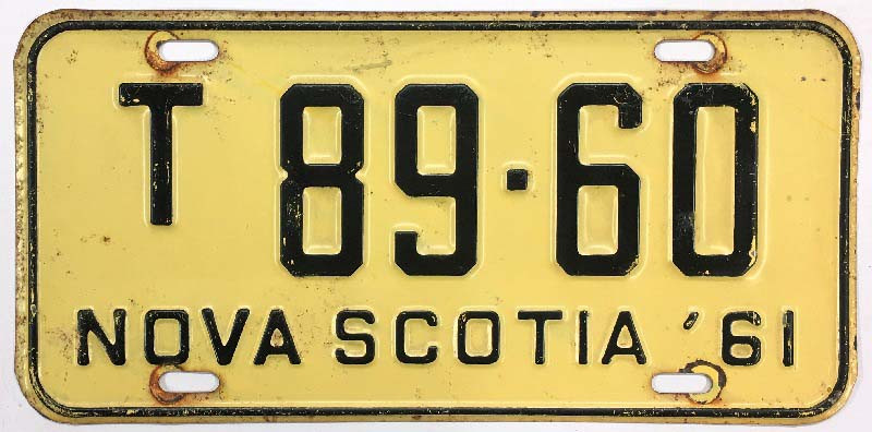 Nova Scotia Canada 1961 Trailer License Plate - T8960 - Plate Dog