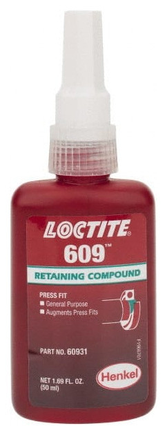 Loctite Medium Strength Liquid Retaining Compound #609, 50 mL - 62-819 ...