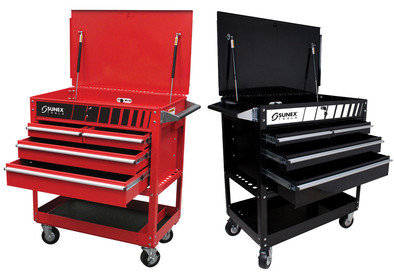 SUNEX 4 Drawer Service Carts with Locking Top - Penn Tool Co., Inc