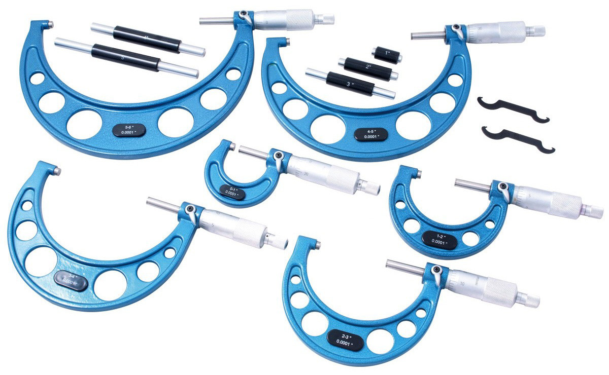 Precise Solid Metal Frame C-Type Outside Micrometer Set, 0-6" - 4200 ...