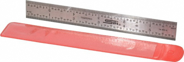 SPI Rigid Steel Rule, Tempered Steel Finish, 6" 4R - 14-462-6 - Penn ...