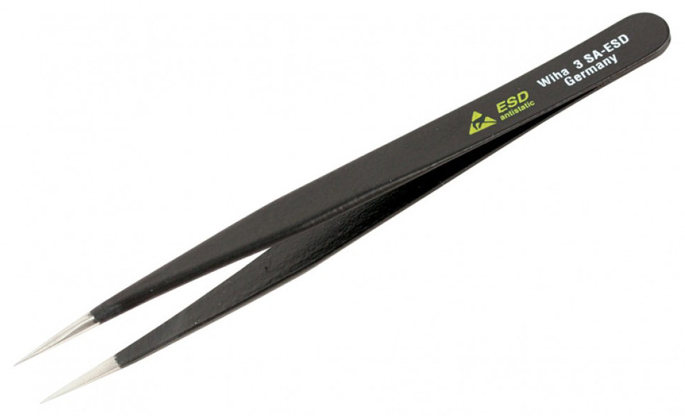 Wiha ESD Safe Tweezers 3 SA - 120mm - 44506 - Penn Tool Co., Inc