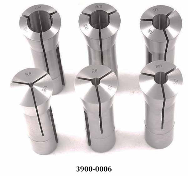Precise 6 Piece R8 Round Collet Set (1/8-3/4" BY 16ths) - 3900-0006 ...