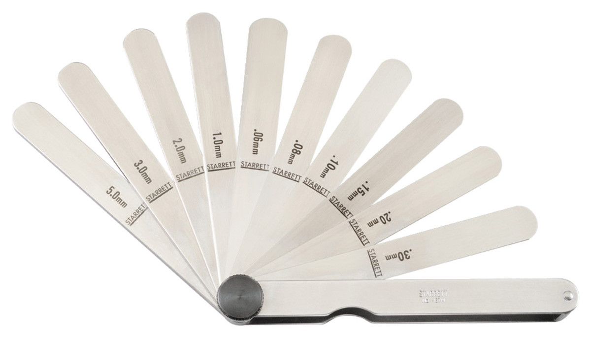 Starrett Metric Thickness Gage 467M, 13 Straight Leaves, 0.04 to 5mm ...