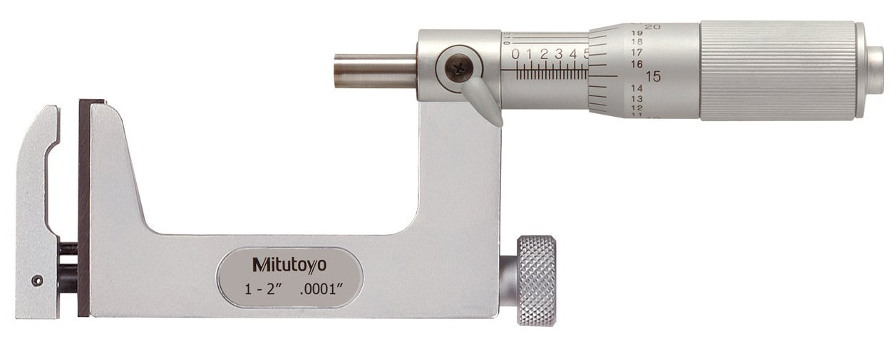 Mitutoyo Uni-Mike Micrometer, Interchangeable Anvil Type, 1-2" w ...