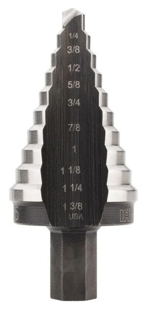 IRWIN Unibit Self-Starting Step Drill #10235, HSS, 10 Hole Sizes, 1/4 ...