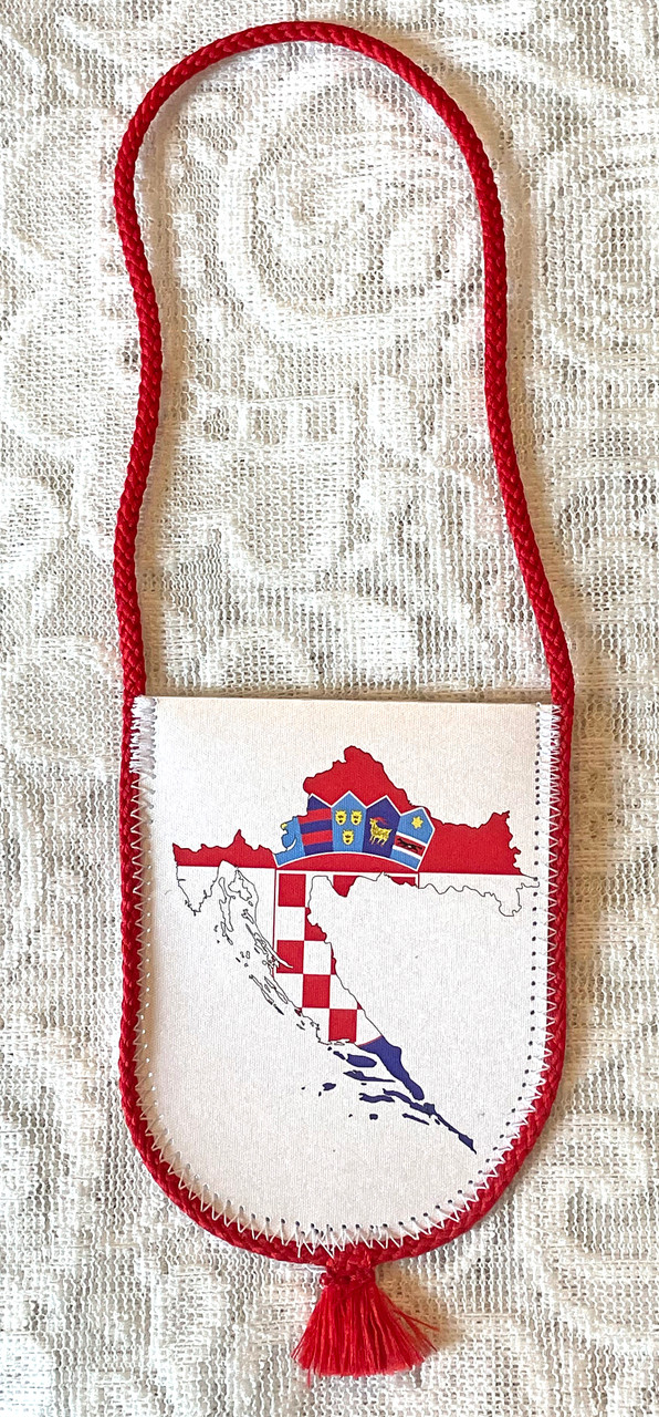 Rear View Mirror Flag Decoration: CROATIAN MAP! (Design Appears on Both ...