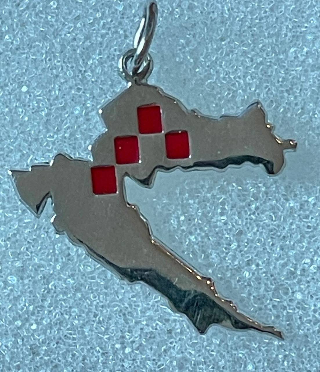 *PENDANT: Map of Croatia with Šahovnica (Croatian checkerboard) Design ...