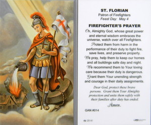 St Florian Firefighters Prayer Laminated Holy Card - Our Daily Bread ...