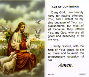 Act of Contrition Laminated Holy Card (059) - Our Daily Bread Catholic ...