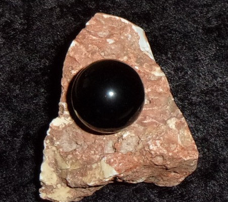 Stone Orb with BLACK DRAGON - Mystic Morning Treasures