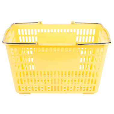 Yellow 18 3/4" x 11 1/2" Plastic Grocery Market Shopping Basket ...