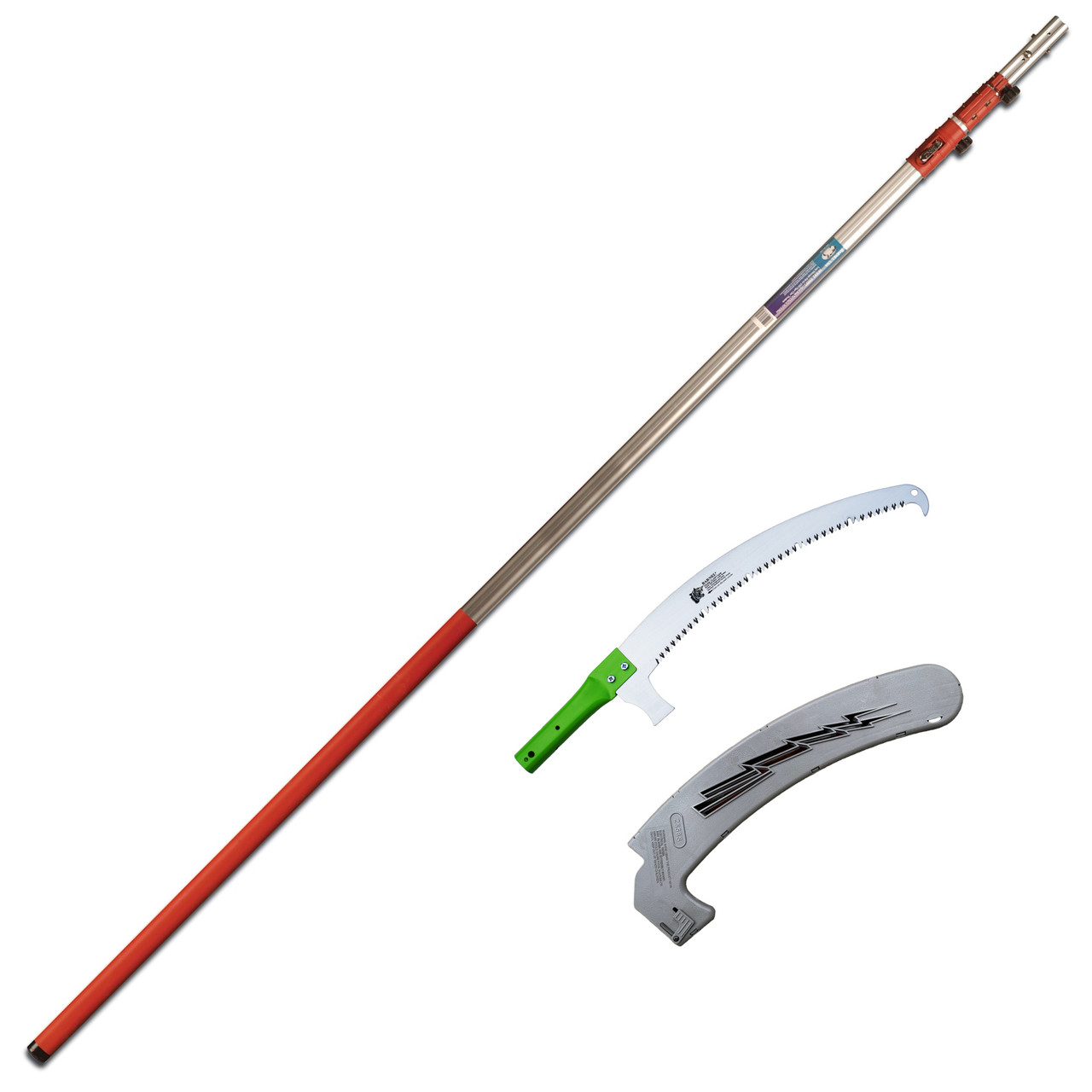 Z555P2+Z558+S 7.5-19' Telescoping Pole Saw, Arborist Raker Design w ...