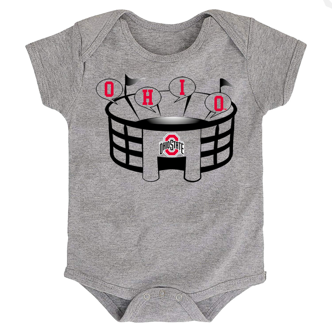 Ohio State Buckeyes Stadium Chant Baby Bodysuit - Gray