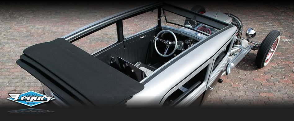 Sliding ragtop sunroofs, folding sunroof kits