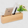 Personalized Beech Wood Phone Stand With Pen Organizer - ForeverGifts.com