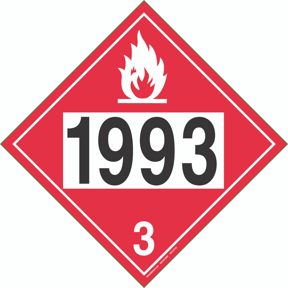 12" UN 1993 Flammable Liquid Decal