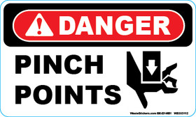 3 x 5" Danger Pinch Points Decal
