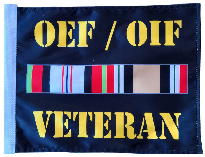OEF OIF VETERAN SERVICE RIBBON Motorcycle Flag with Sissybar or Trunk ...