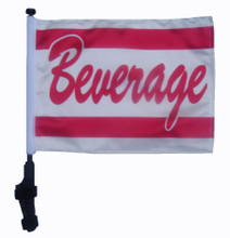 BEVERAGE Golf Cart Flag with SSP Flags Bracket and Pole