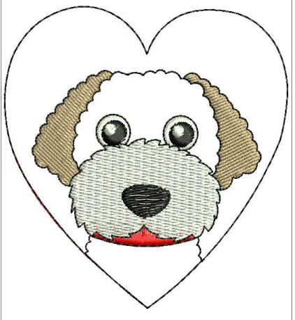 In The Hoop Labradoodle Stocking And Heart Ornament Embroidery Machine ...