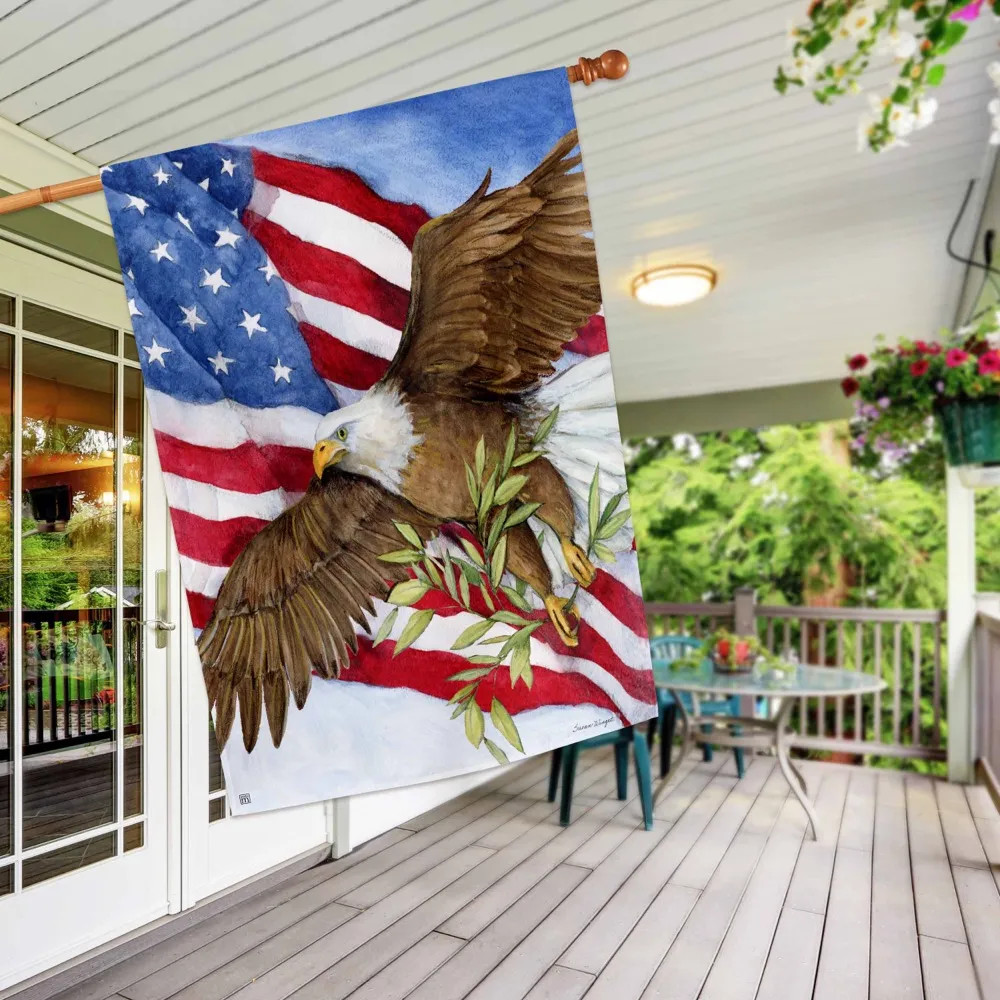 soaring eagle american flag