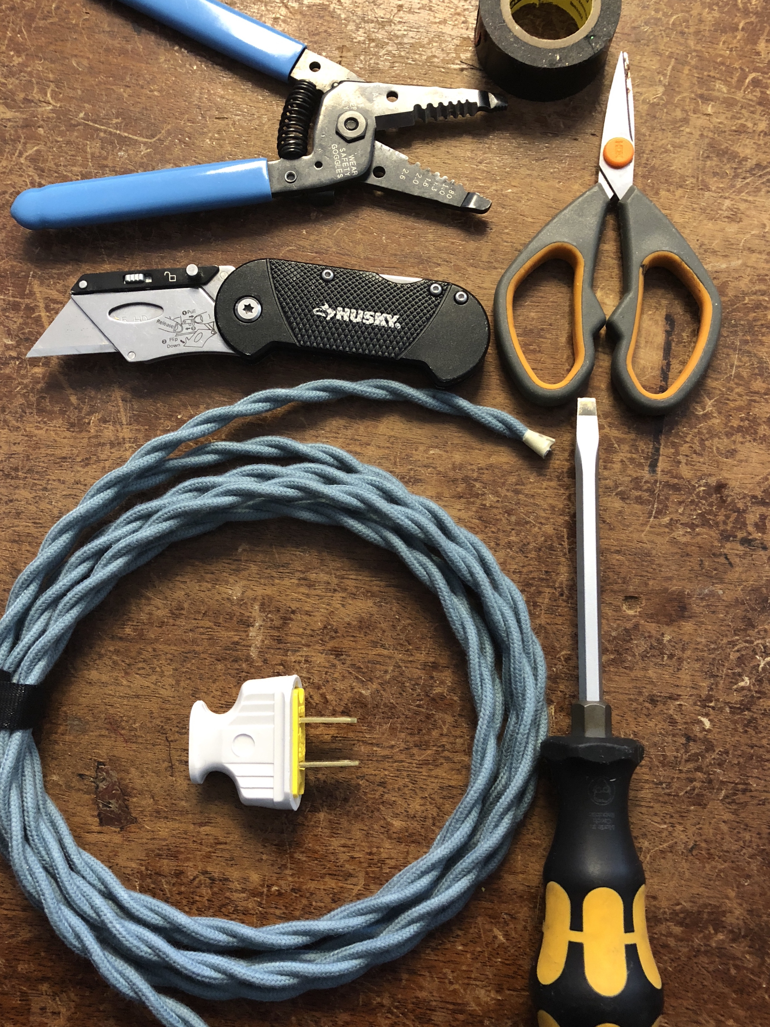 DIY Tutorial: How to Strip and Prep Cloth Covered Cords for Wiring ...