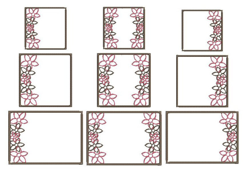 Flower Font Frames Machine Embroidery Designs