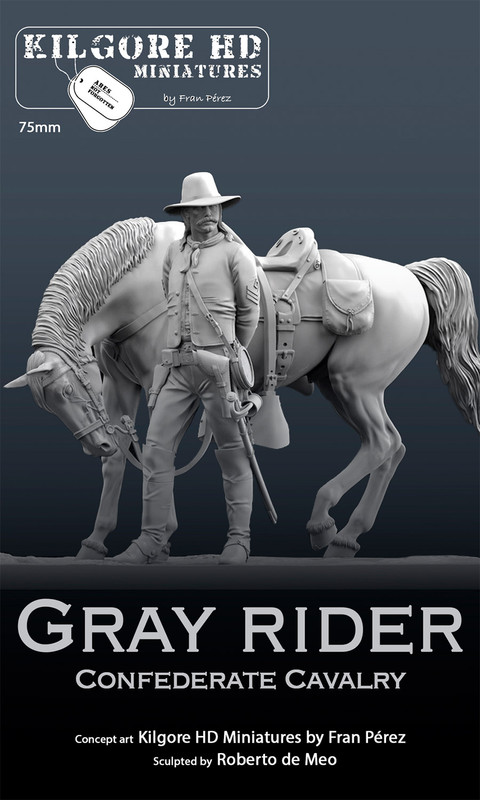 Kilgore HD - Grey Rider, Confederate Cavalry - LAST CAVALRY LLC