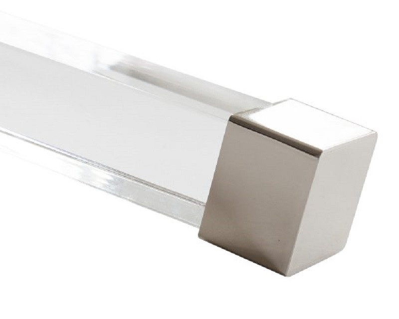 Lucite And Polished Nickel Curtain Rods